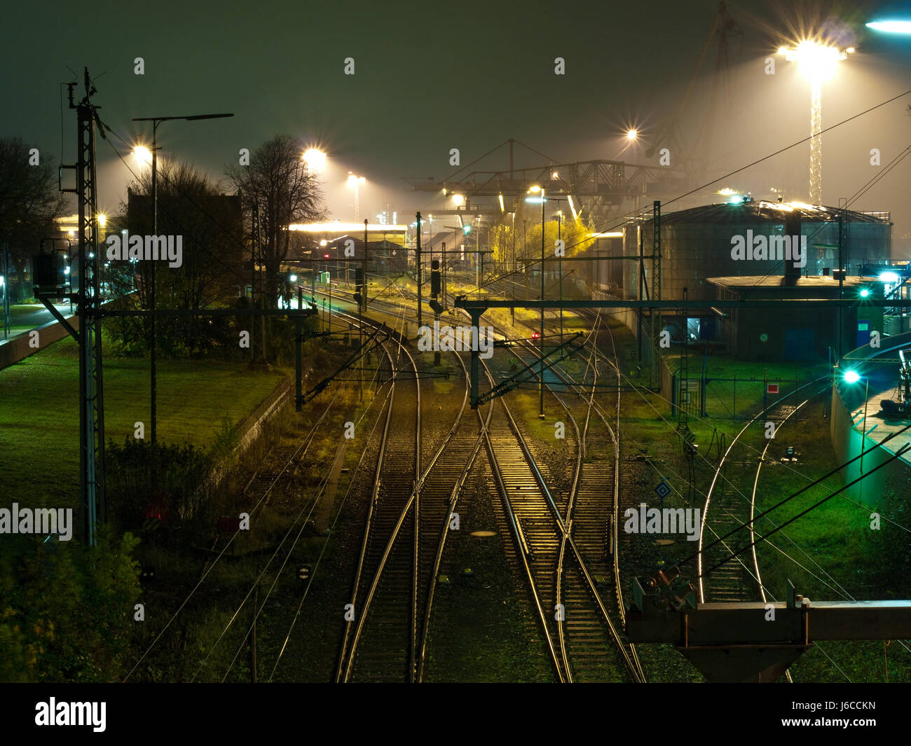 station night nighttime lights tracks yield station night nighttime ...