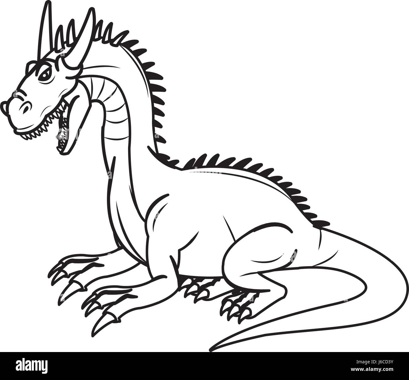 Dragon animal in fairy Black and White Stock Photos & Images - Alamy