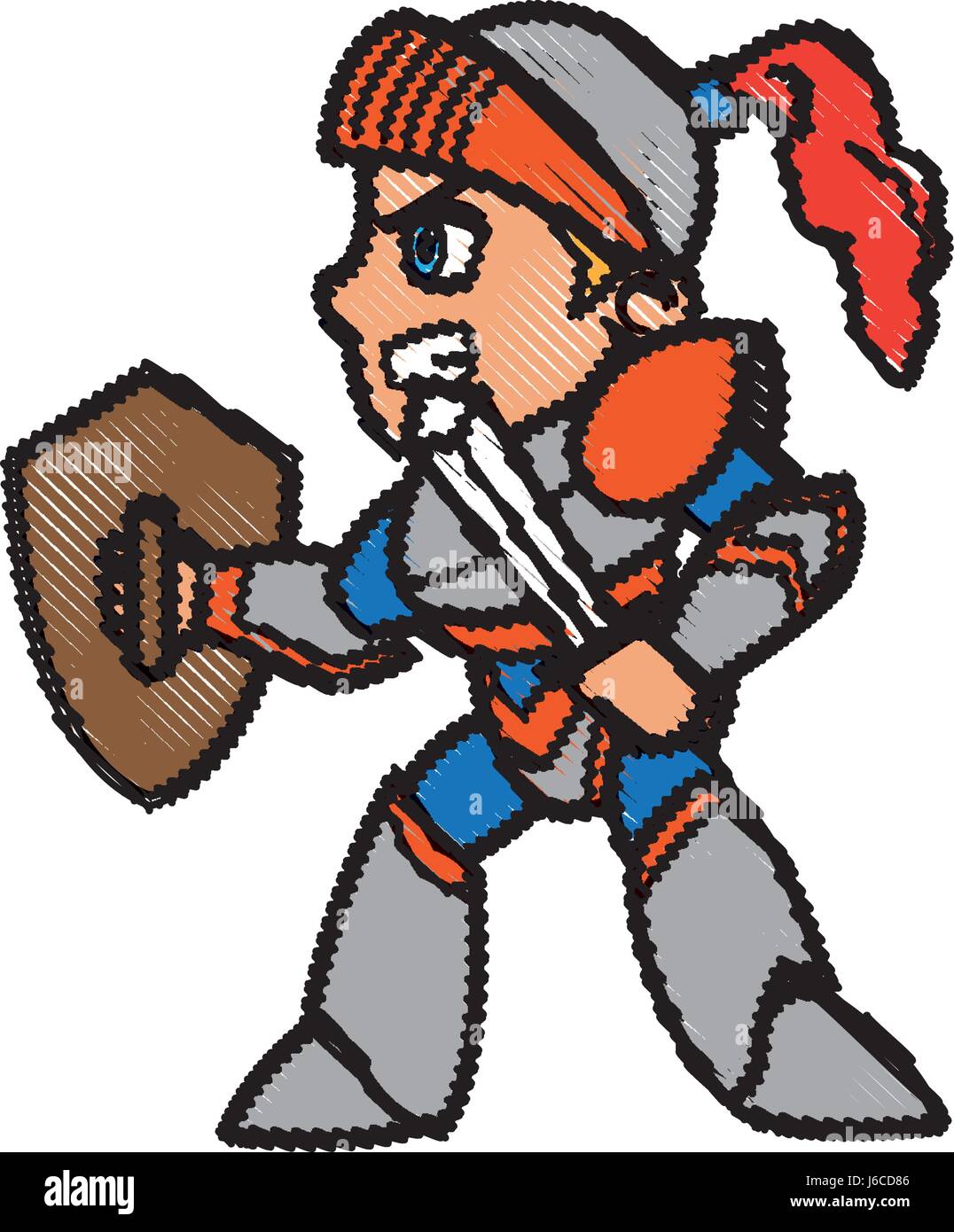 knight character with armor sword shield Stock Vector Image & Art - Alamy