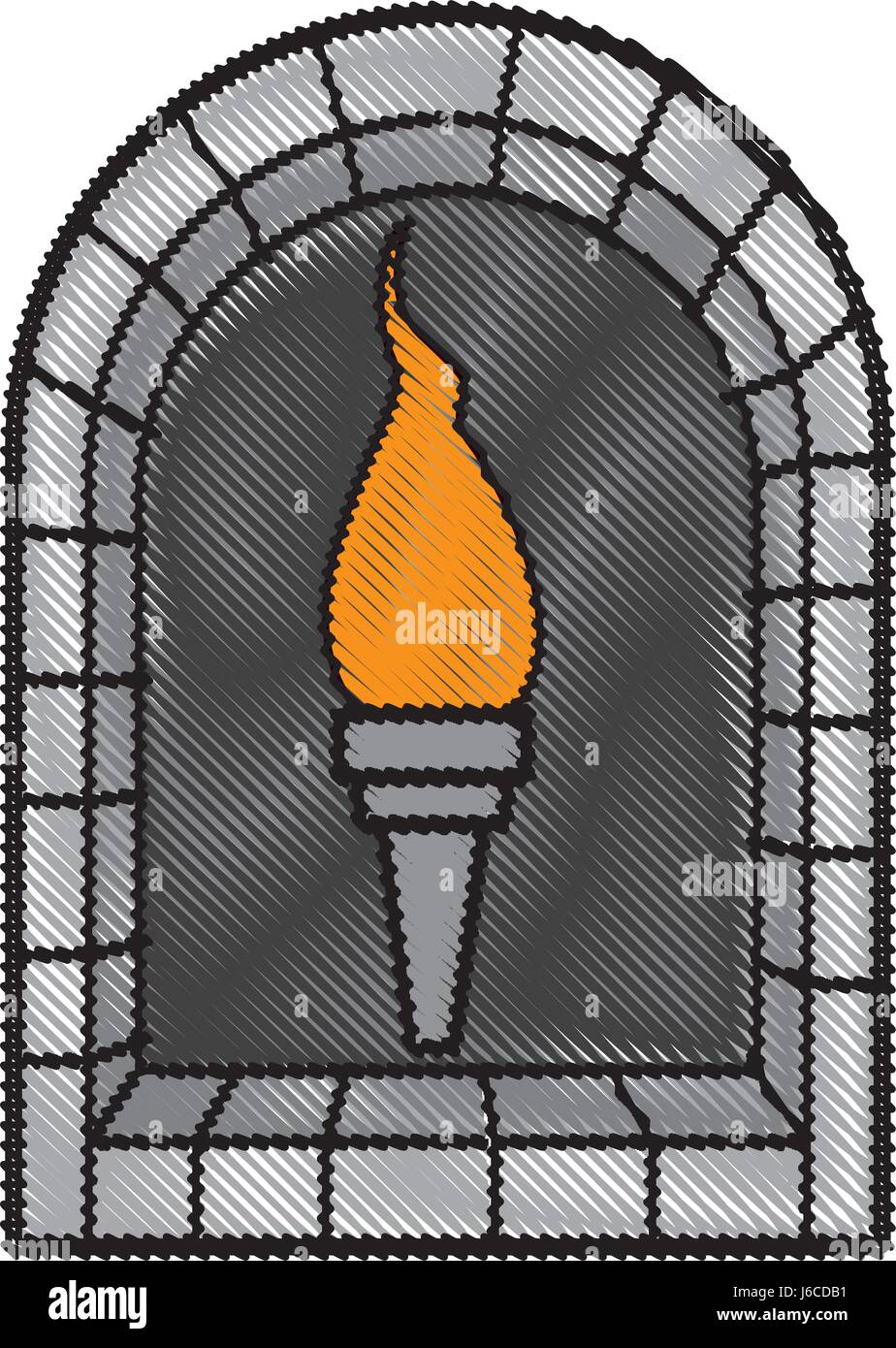 Cartoon medieval torch flame light hi-res stock photography and images ...
