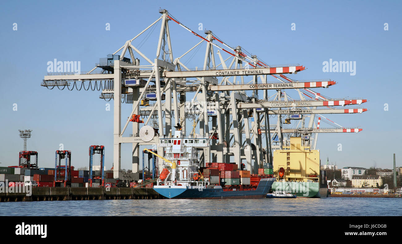 harbor transport logistics harbours terminal freighter container ...