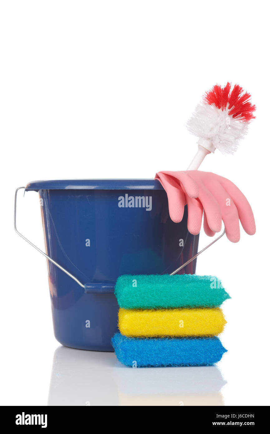 tools objects services isolated household dust bucket wash washing ...