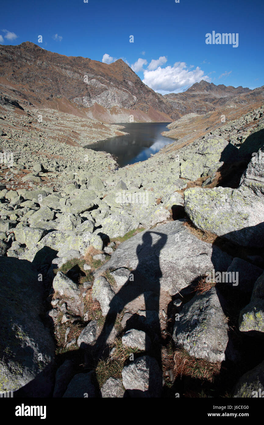 alps hike go hiking ramble rock silhouette mountain scenery countryside ...