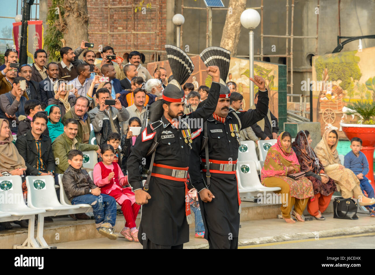 Wagah (Pakistan India) Border Ceremony, Lahore, Pakistan Stock Photo ...