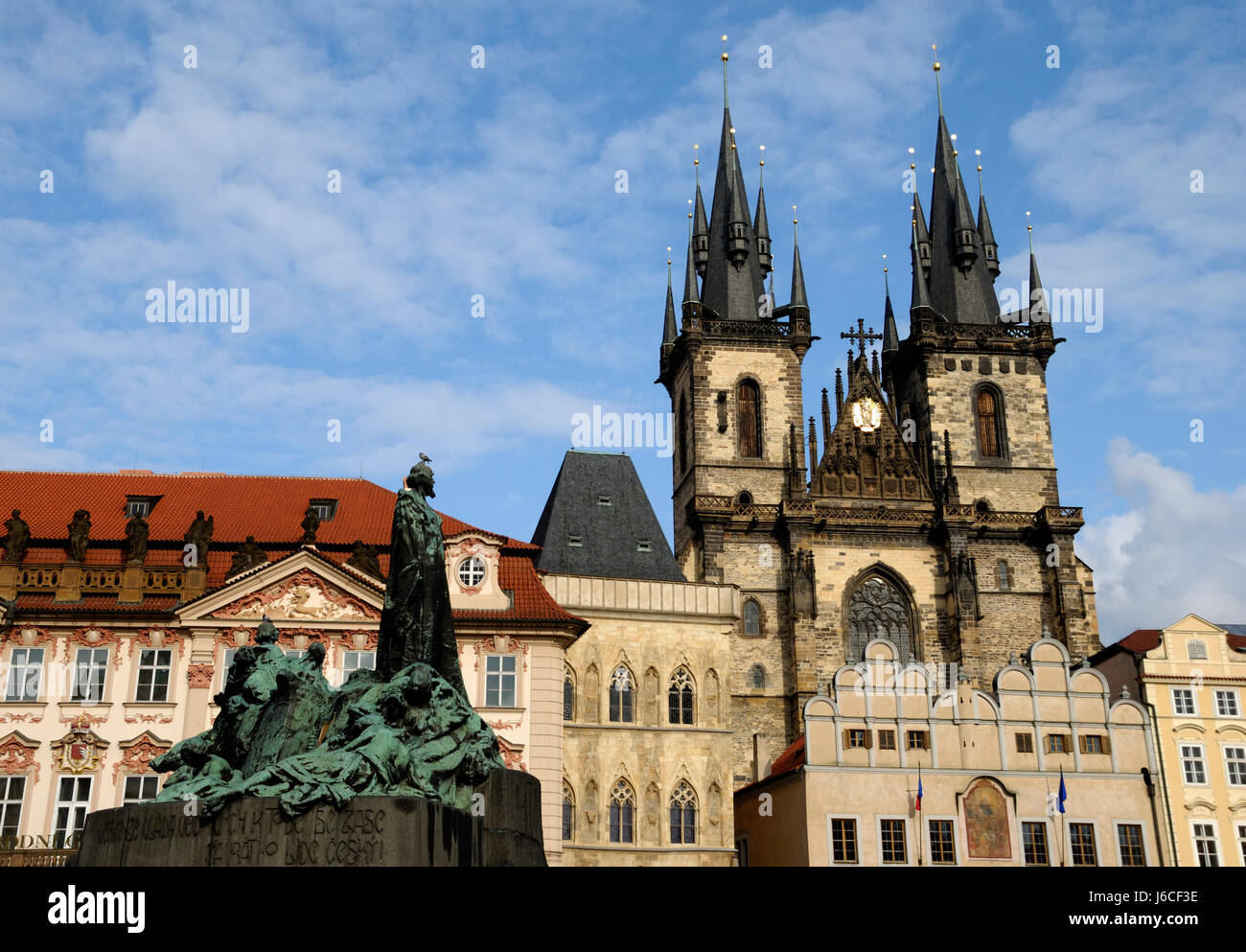 church monument prague blue house building houses monument window ...