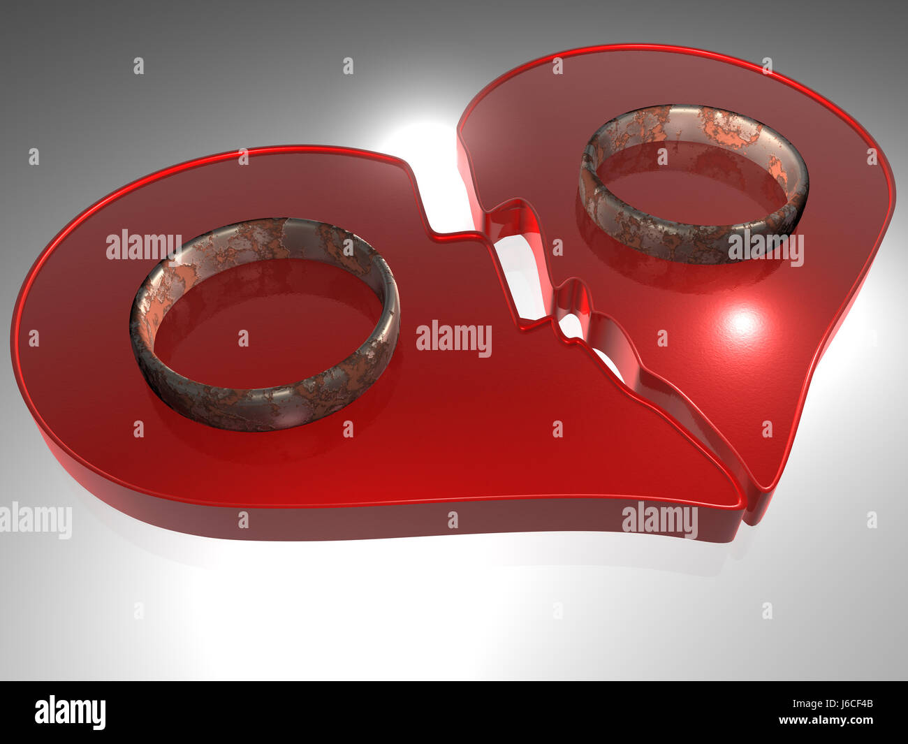 abstract - broken heart - 3d Stock Photo - Alamy
