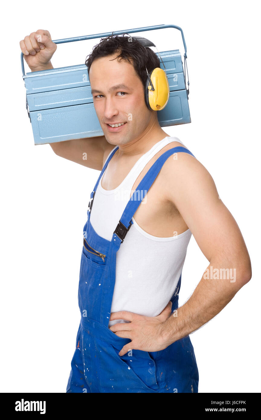 tool craftsman tradesman handicraftsman person toolbox man laugh laughs ...