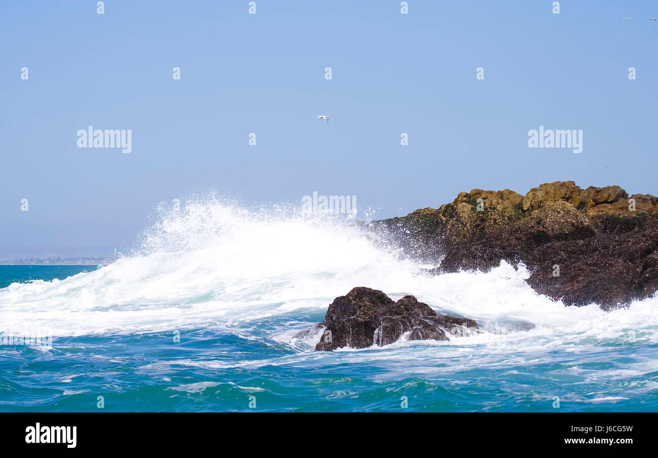 waves pacific salt water sea ocean water seas oceans rocks rock blue ...