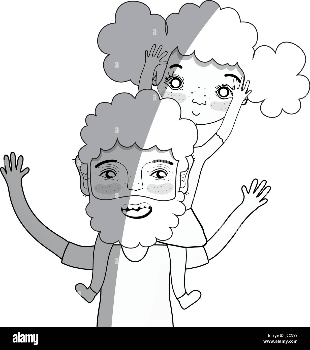 line good father playing with her daughter Stock Vector Image & Art - Alamy