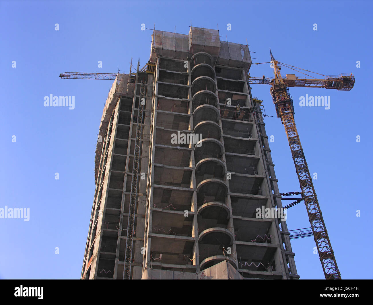 blue house building tower men man job build city town model design ...