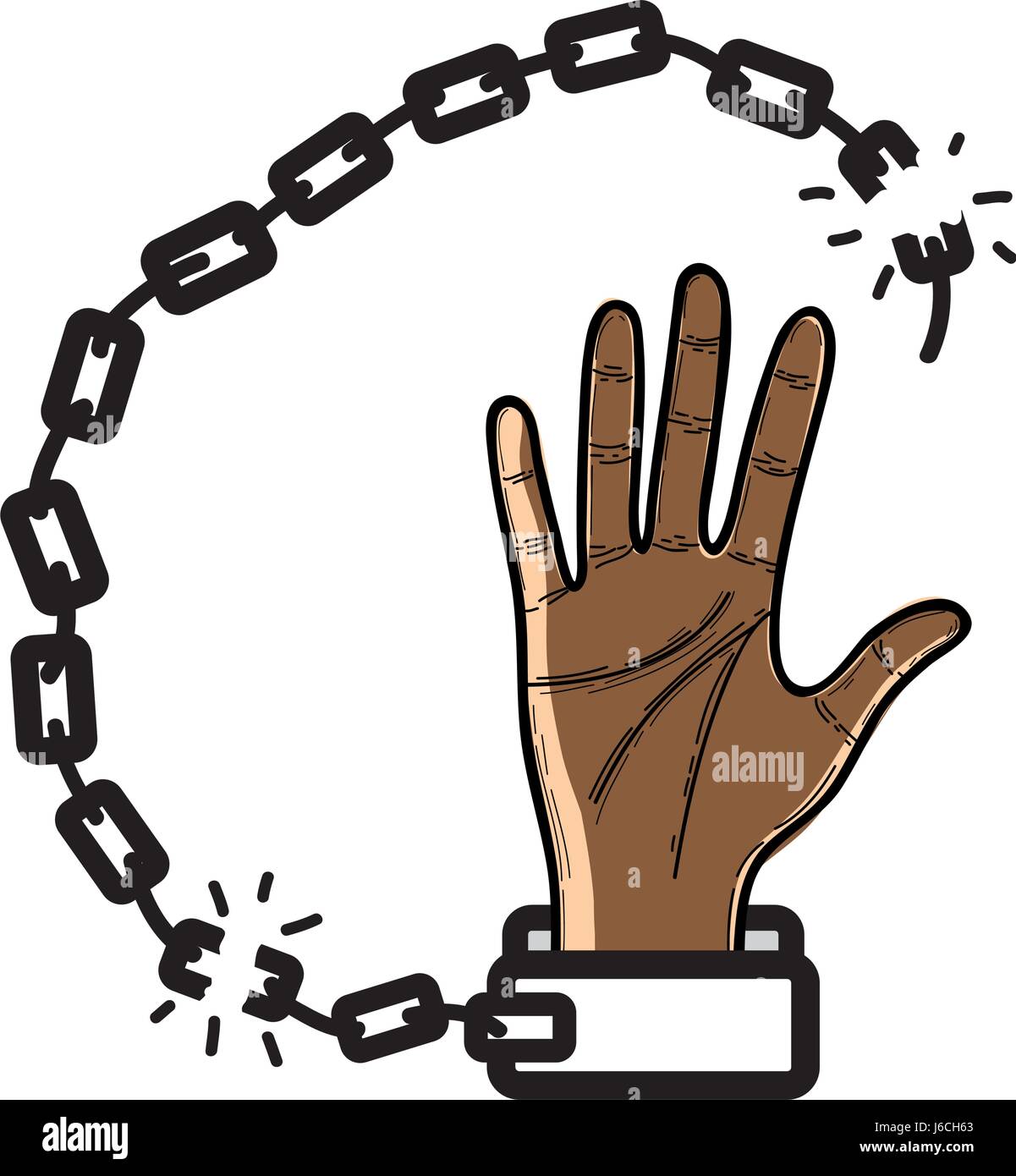 Hand broken chain Stock Vector Images - Alamy