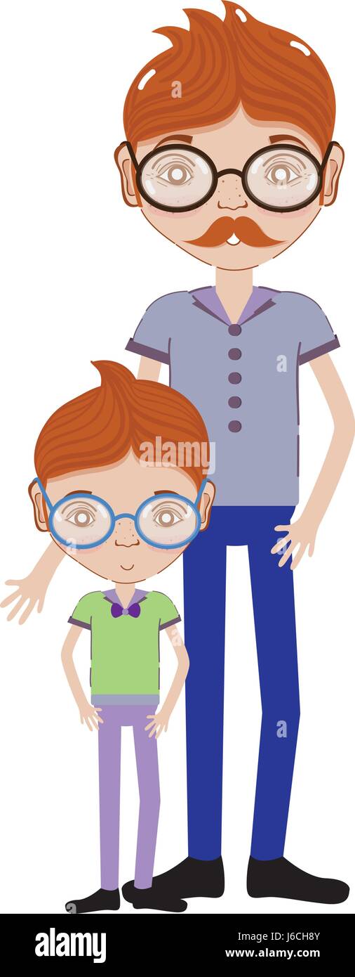 father with his son using glasses Stock Vector Image & Art - Alamy