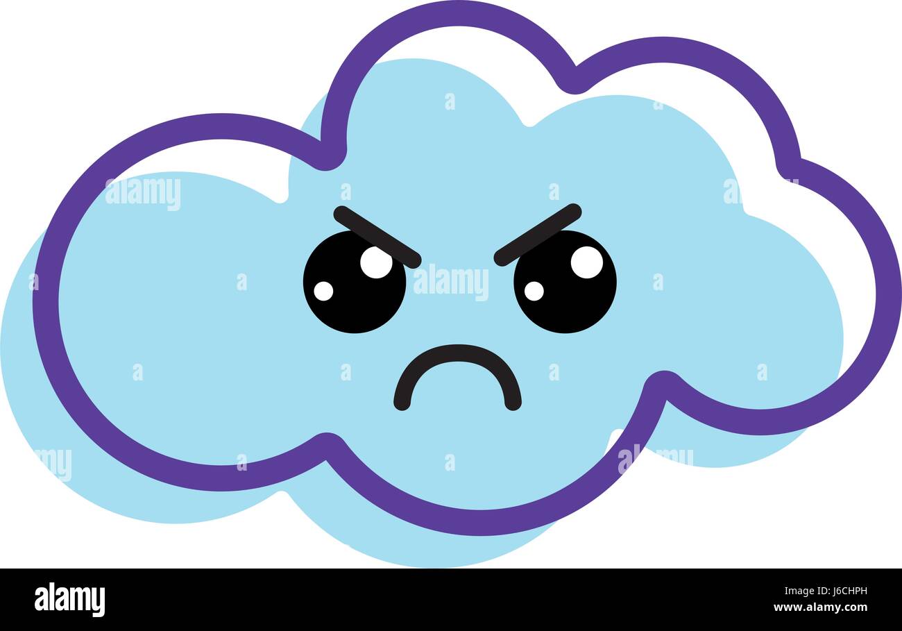 kawaii angry cloud icon Stock Vector Image & Art - Alamy