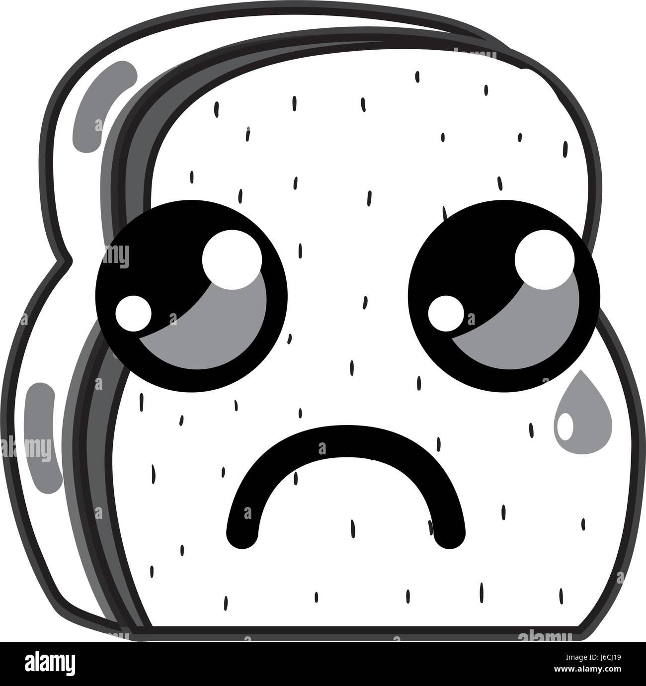 line kawaii cute crying chopped bread Stock Vector Image & Art - Alamy