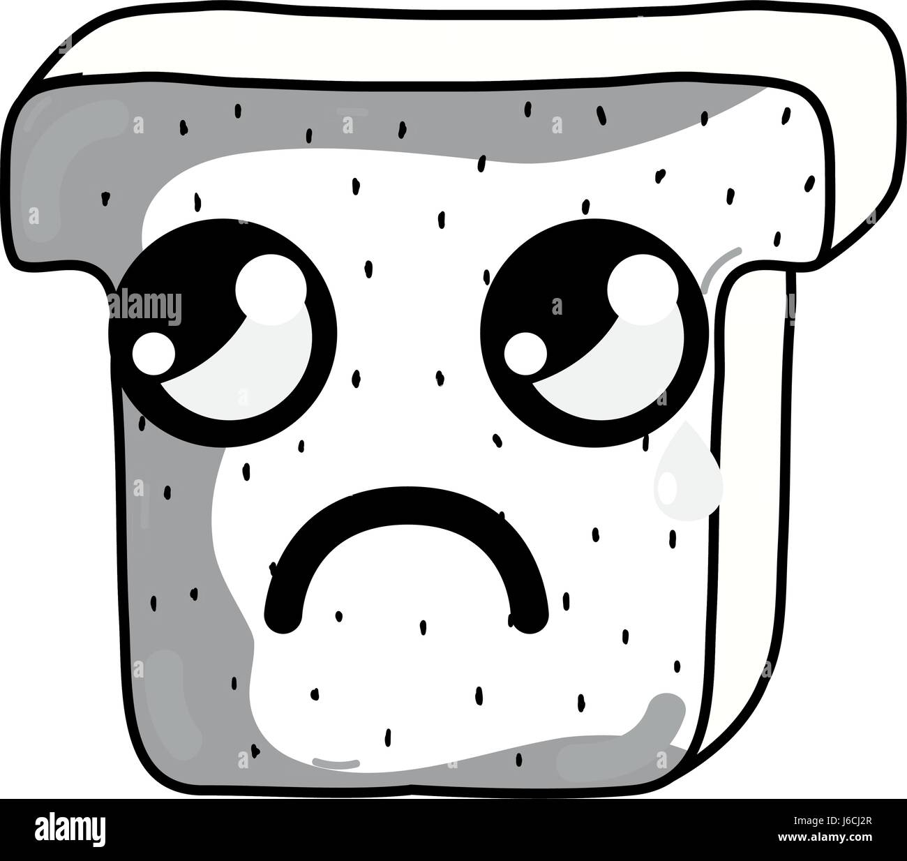 line kawaii cute sad chopped bread Stock Vector Image & Art - Alamy