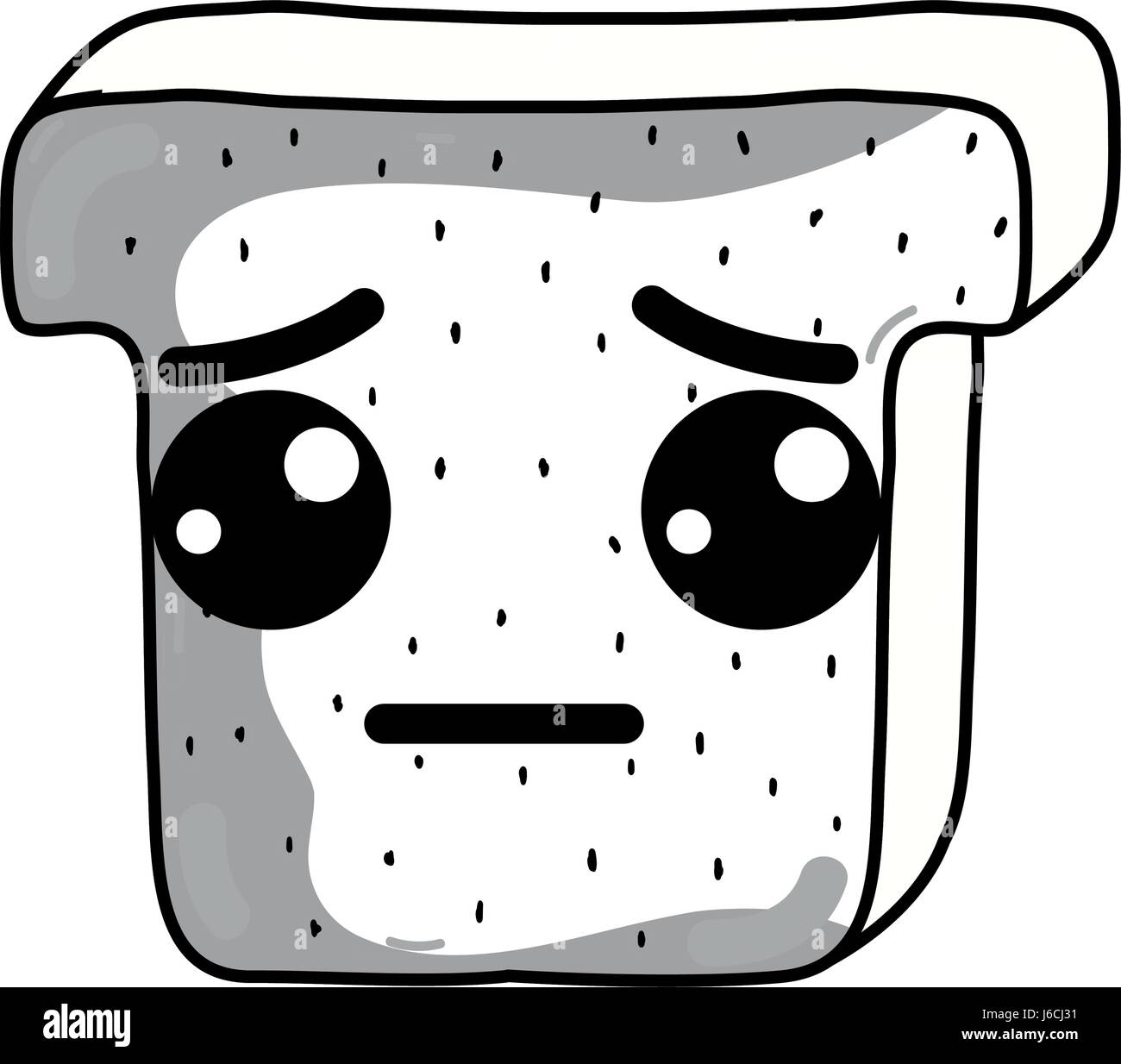 line kawaii cute sad chopped bread Stock Vector Image & Art - Alamy