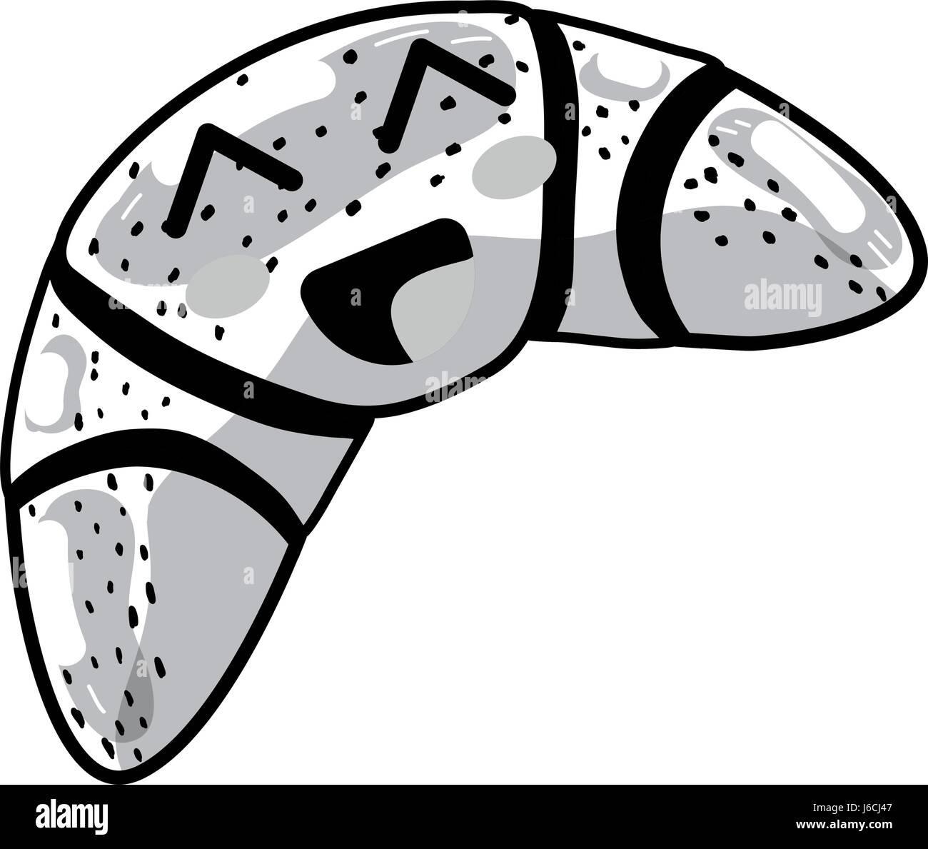 line kawaii cute happy croissant bread Stock Vector Image & Art - Alamy