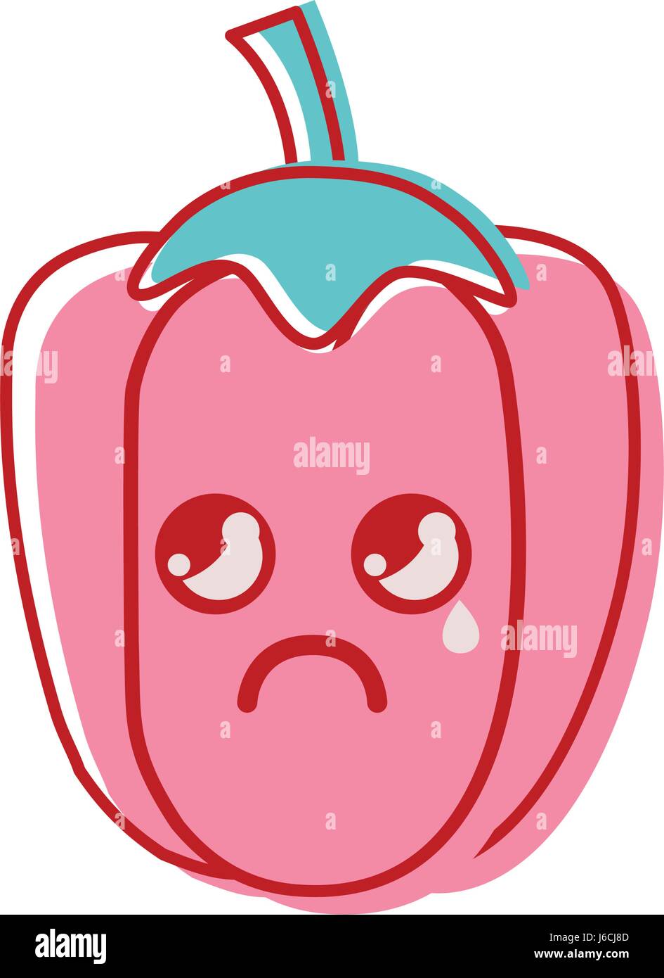 kawaii cute sad pepper vegetable Stock Vector Image & Art - Alamy