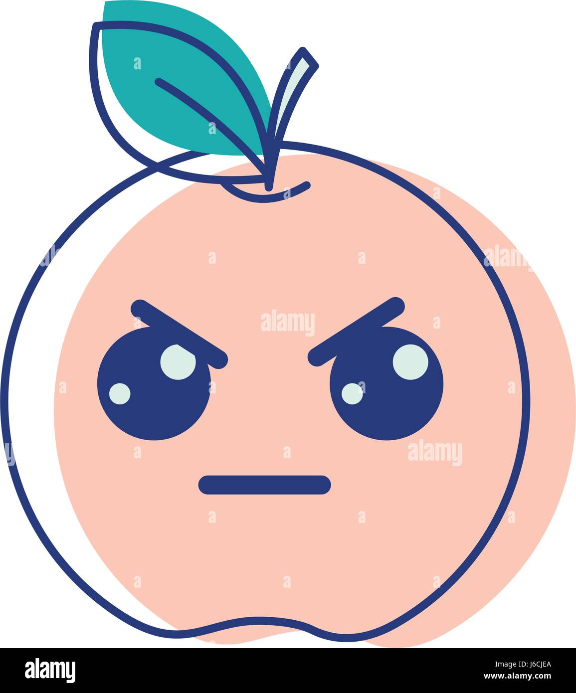 kawaii nice angry apple fruit Stock Vector Image & Art - Alamy
