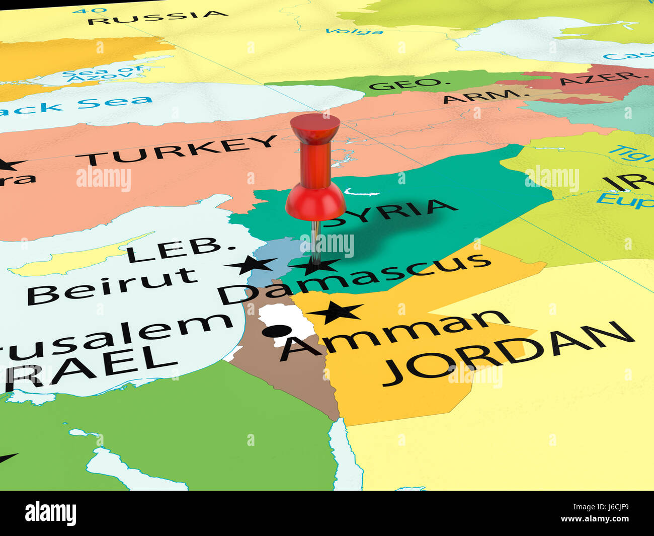 Damascus city map hi-res stock photography and images - Alamy