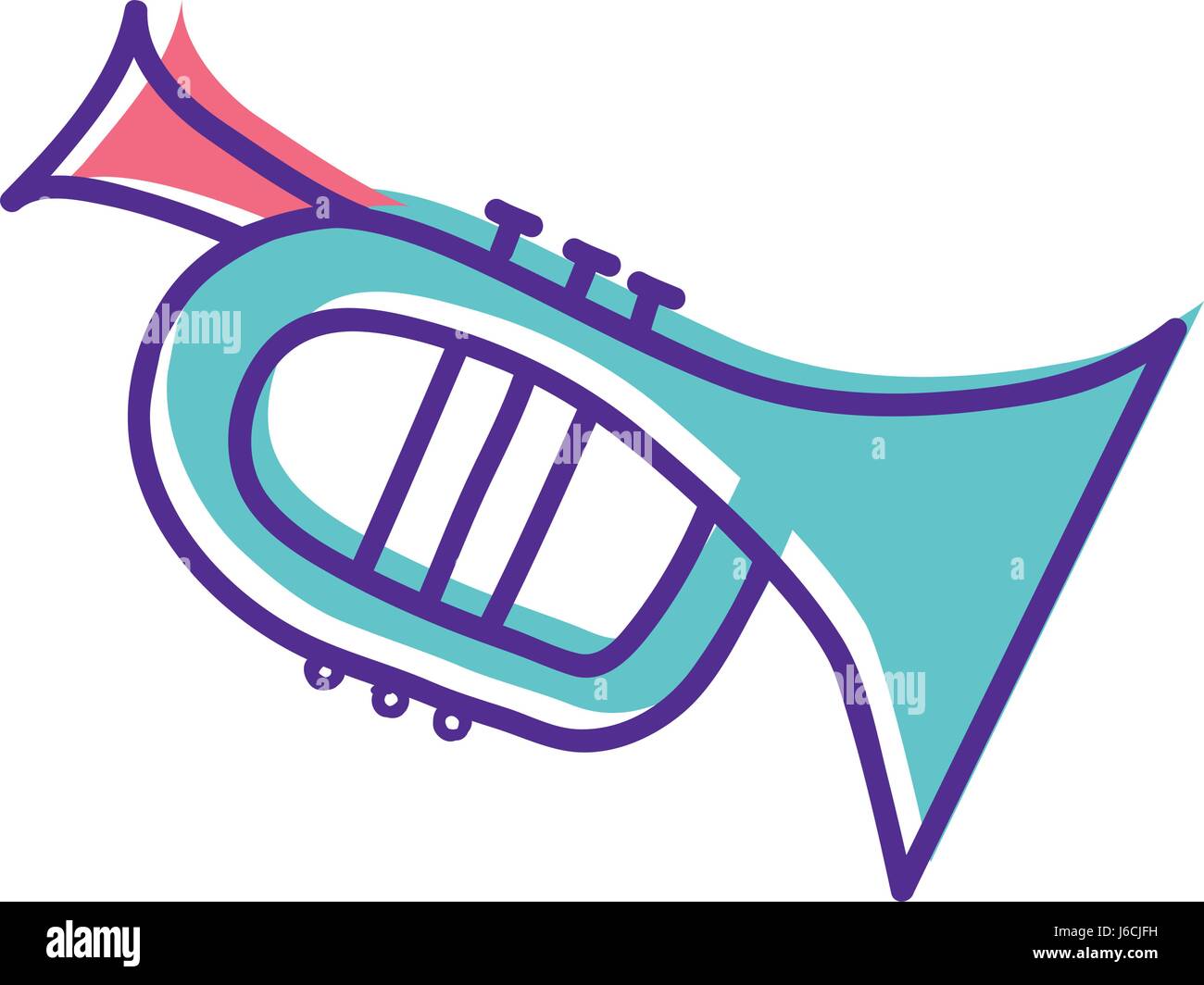 cute trumpet sticker music instruments Stock Vector Image & Art - Alamy