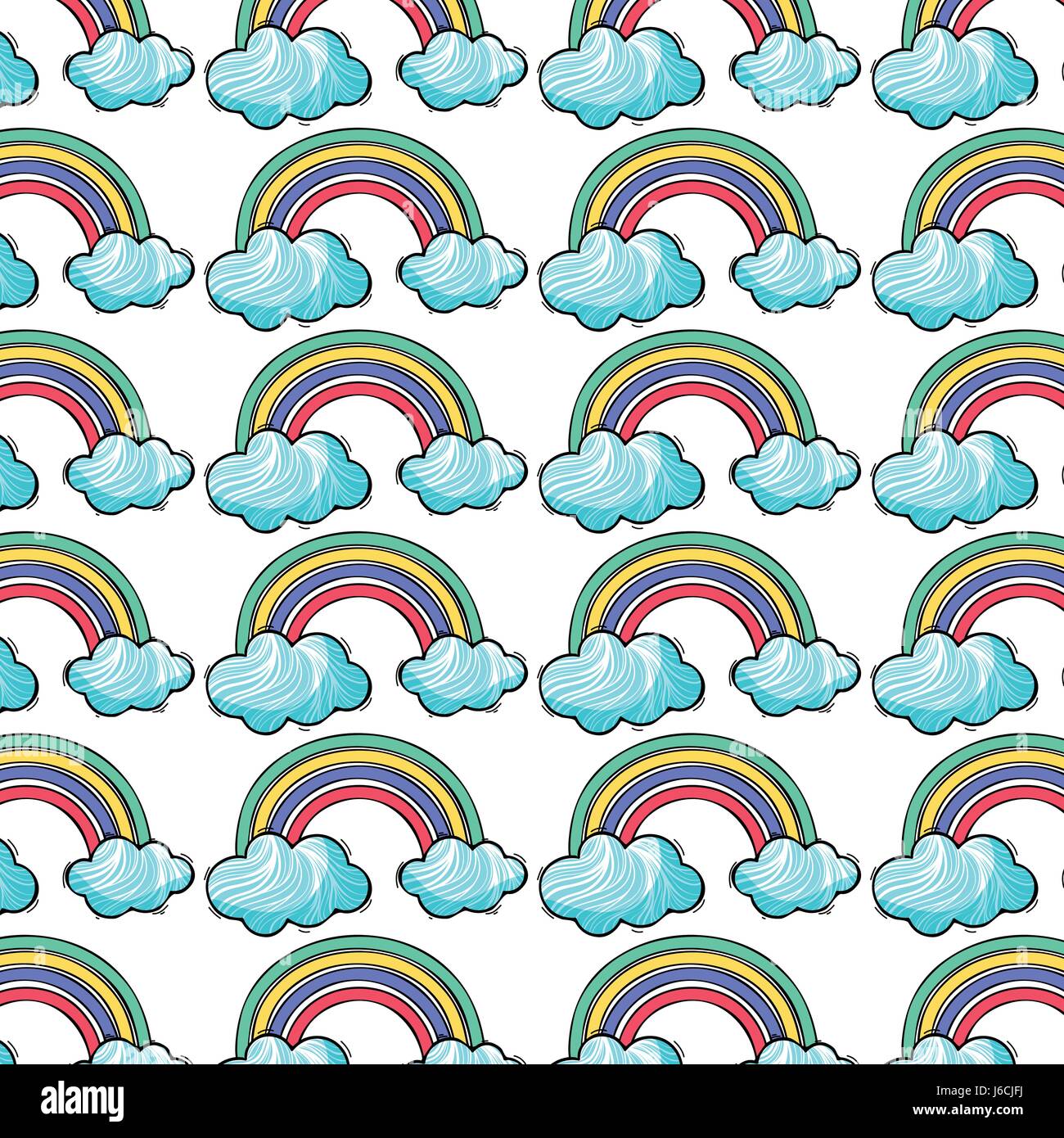 beautiful rainbow with nice clouds background Stock Vector Image & Art ...