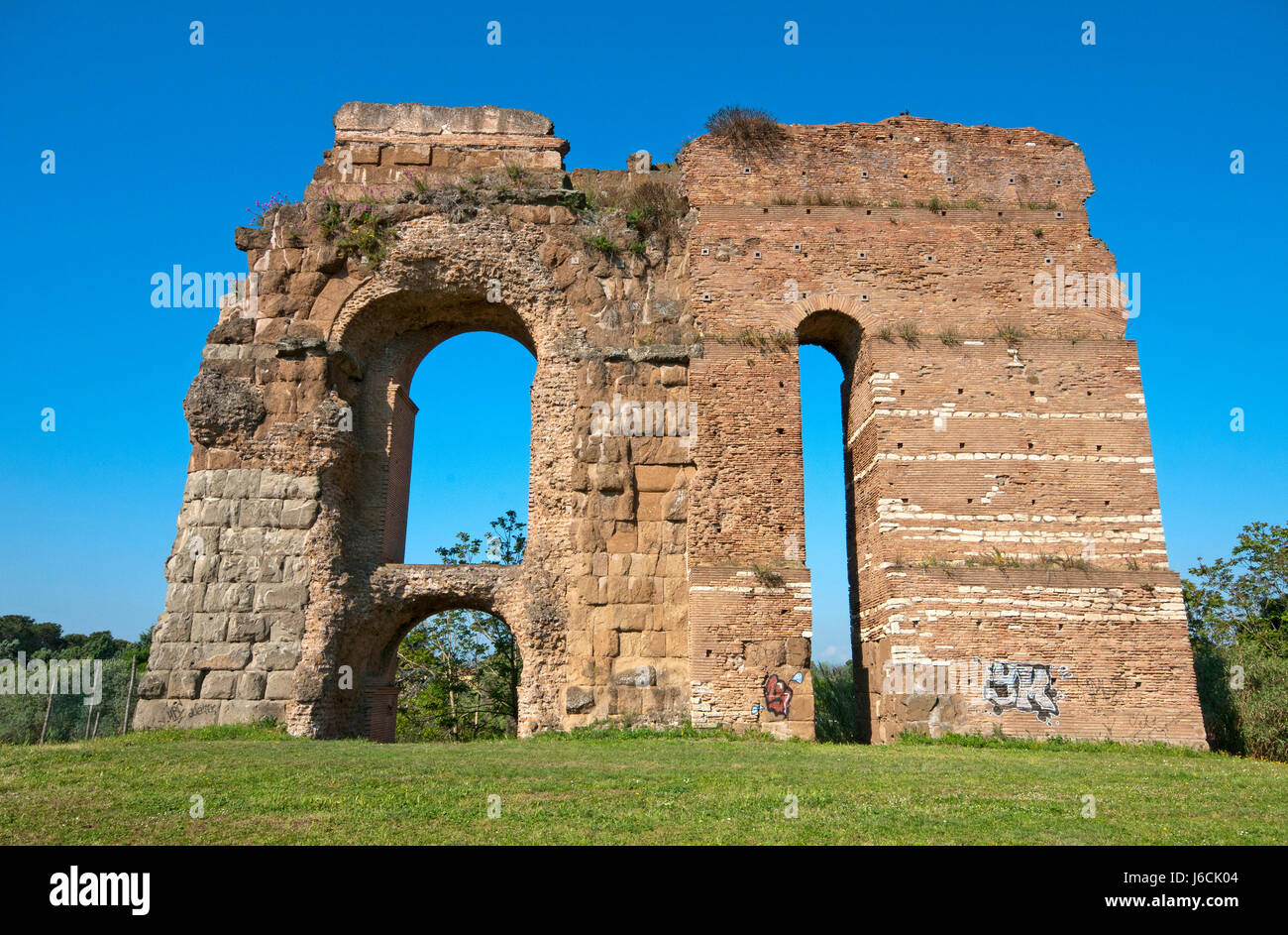 Ruins of Aqueduct Claudio-Anio Novus at the Tor Fiscale area, Park of ...
