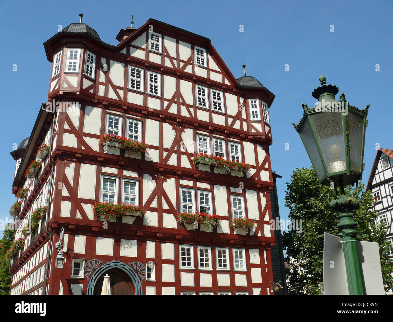house building historical frame-work town hall facade style of ...