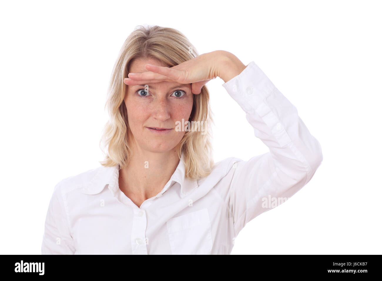 woman hand eyes look glancing see view looking peeking looking at ...