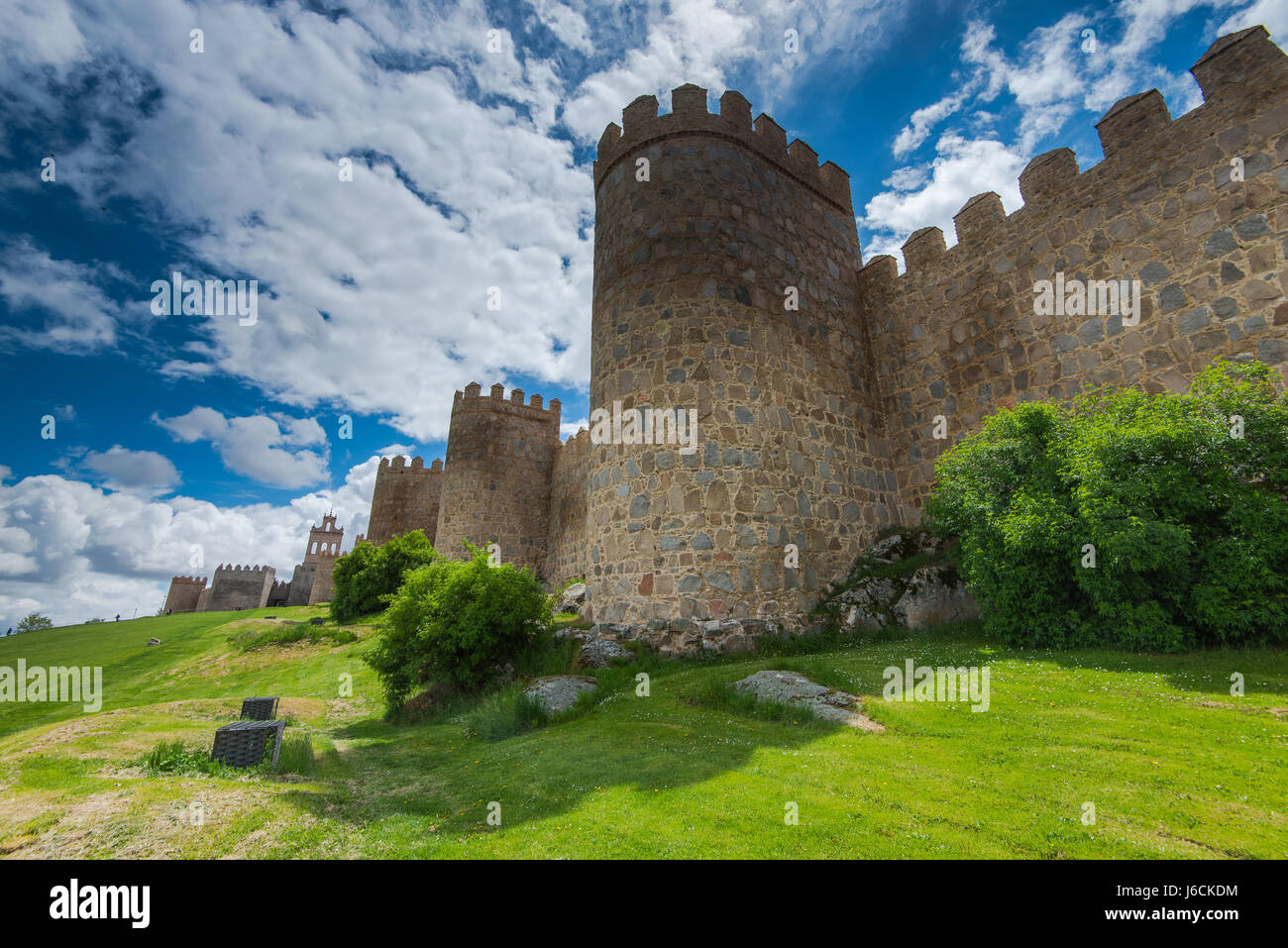 Defence walls around Avila town,Spain Stock Photo - Alamy
