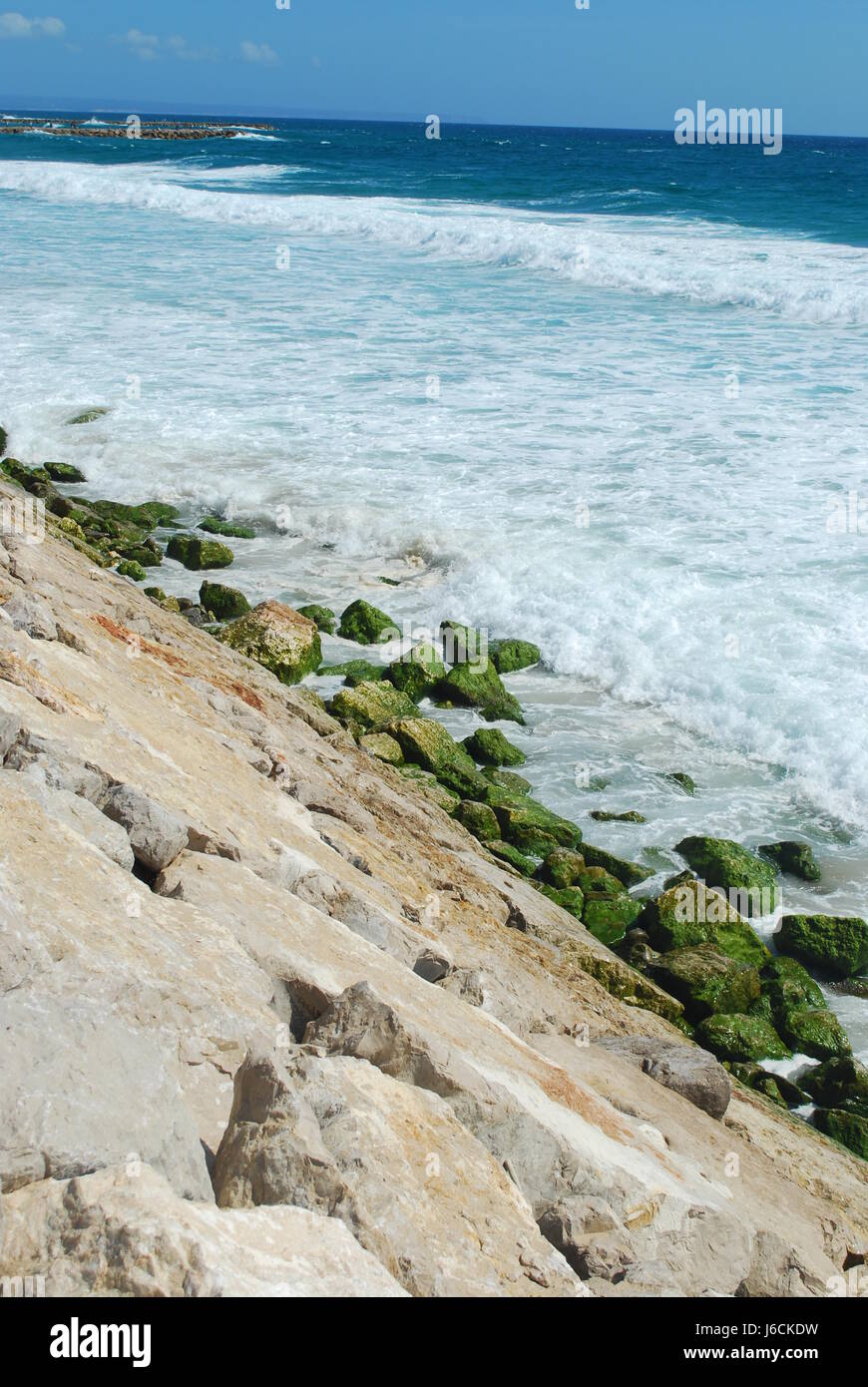 coast rocks salt water sea ocean water stones shore blue danger ...