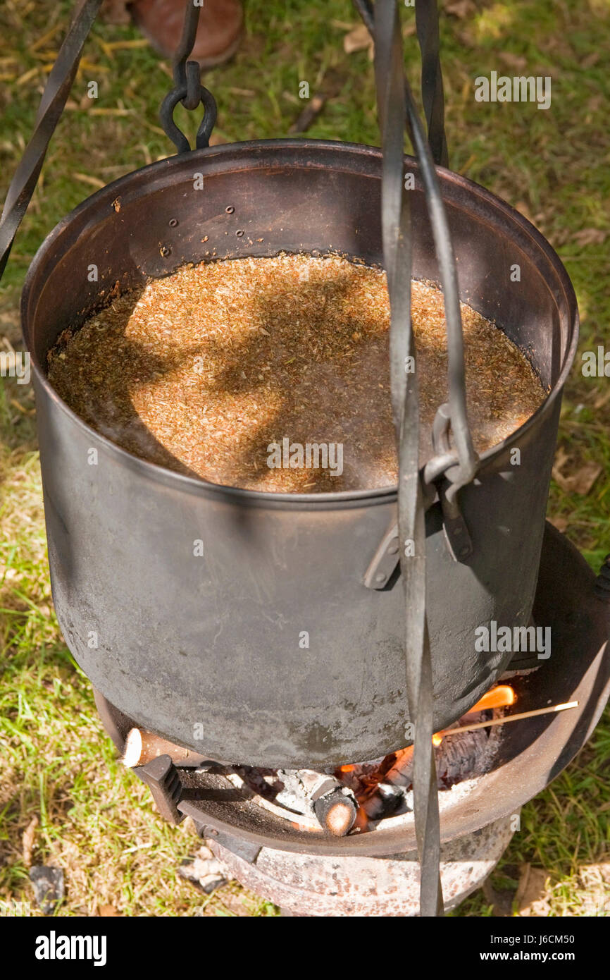 tea historical outdoor boil cooks boiling cooking fire conflagration ...