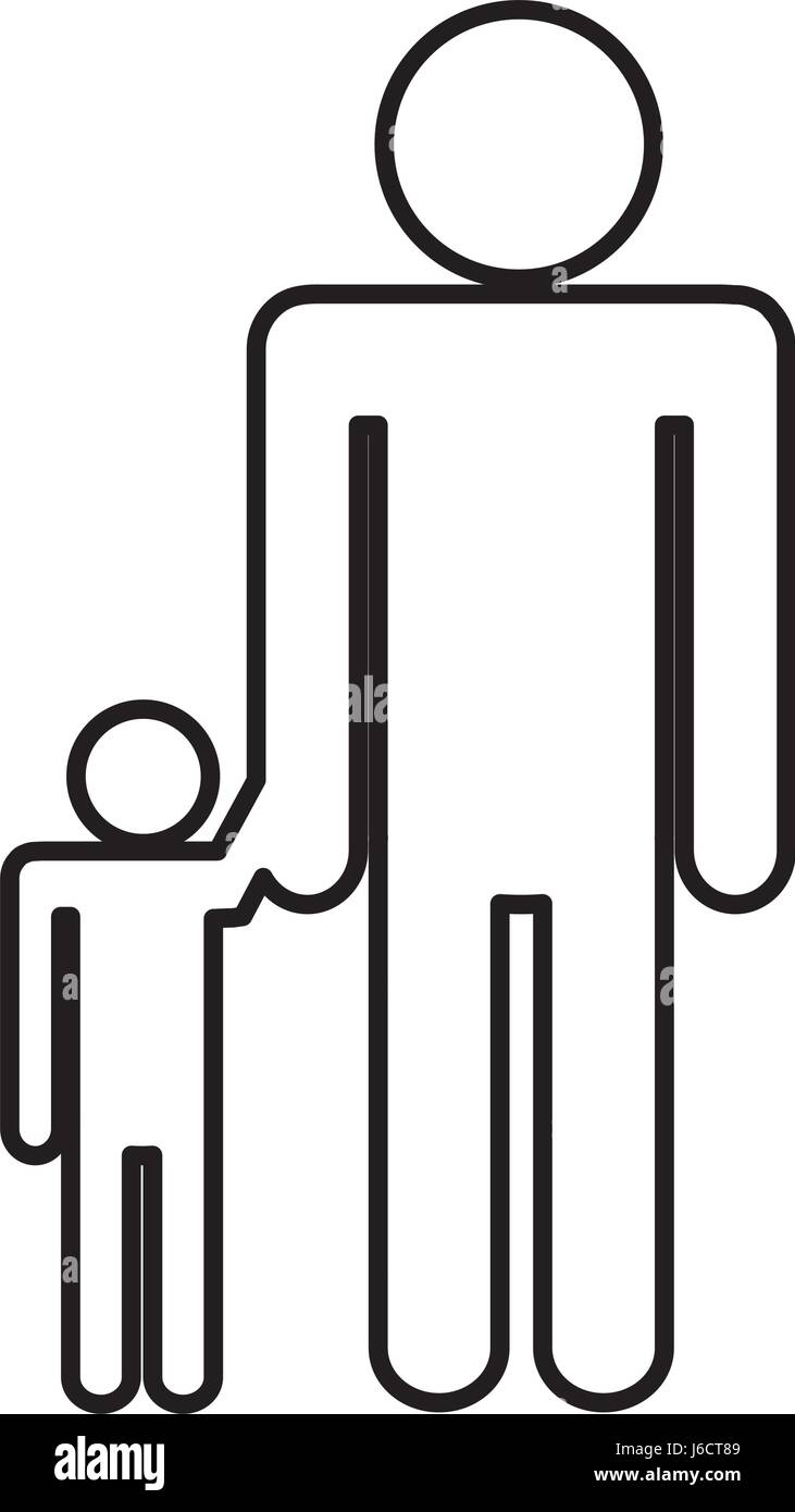 Portrait beautiful family parents Stock Vector Images - Alamy