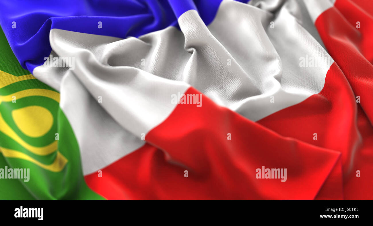 Khakassia Flag Ruffled Beautifully Waving Macro Close-Up Shot Stock ...
