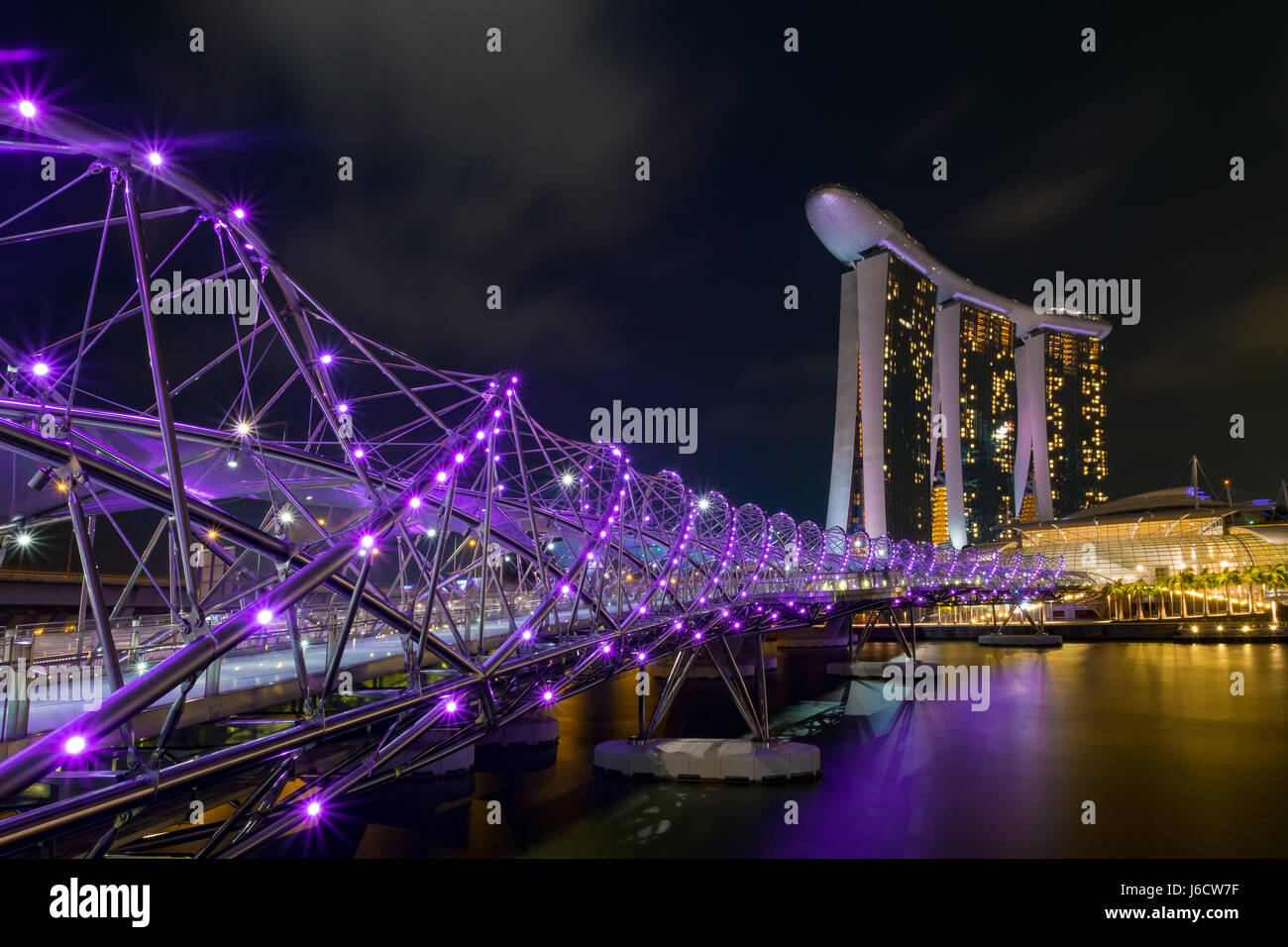 Helix Bridge At Night
