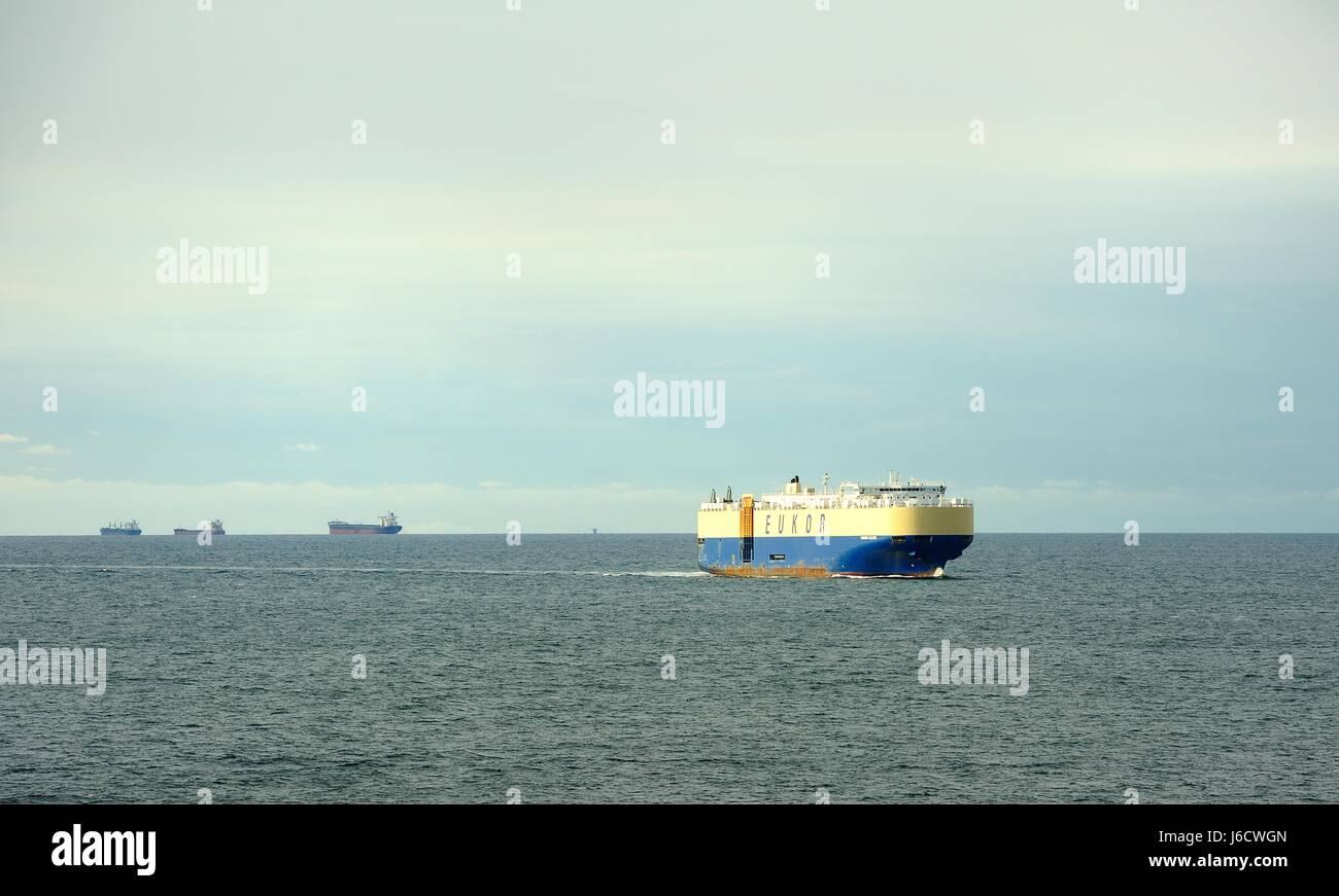 Cargo ship Eukor sailing in the Straits of Malacca Stock Photo - Alamy
