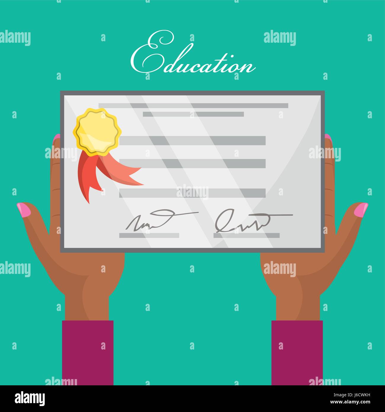 cute diploma of graduation in the hands Stock Vector Image & Art - Alamy