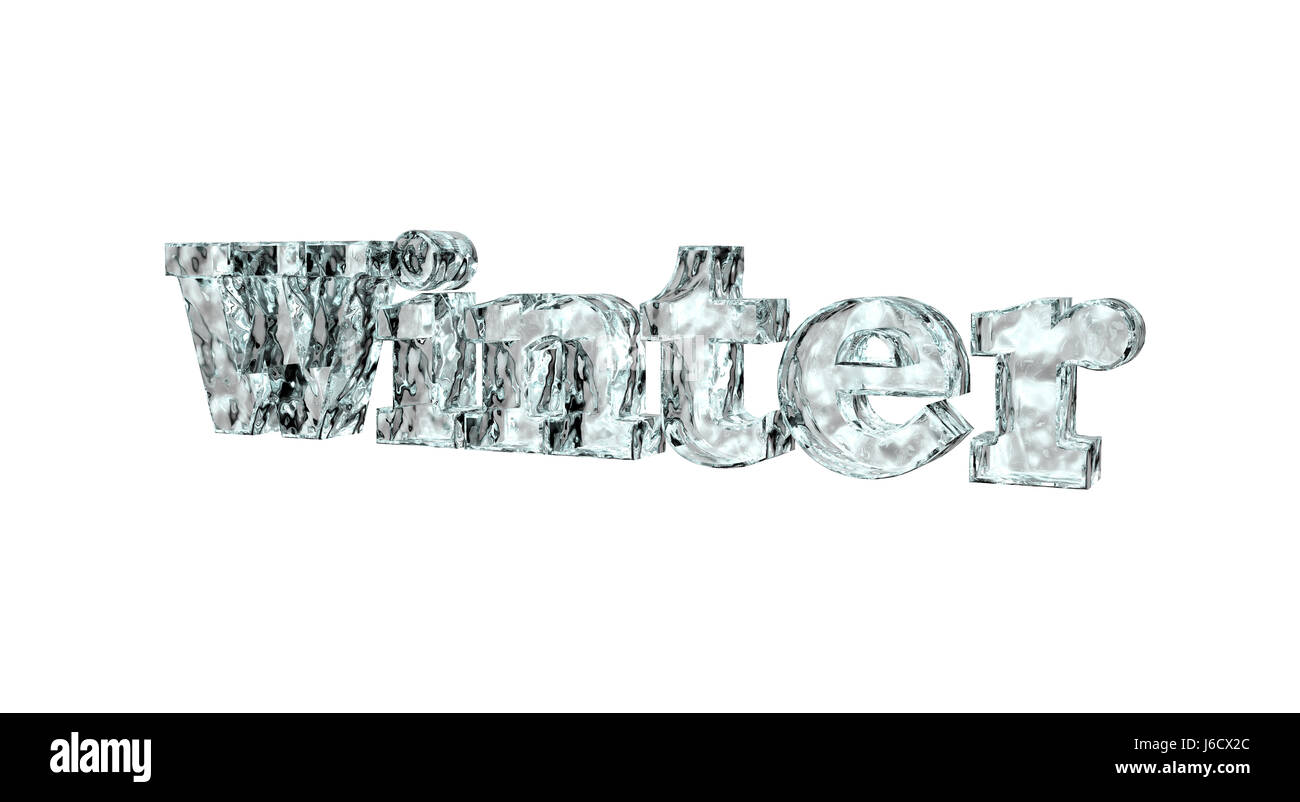 winter cold ice frost frozen letters word illustration freeze season ...