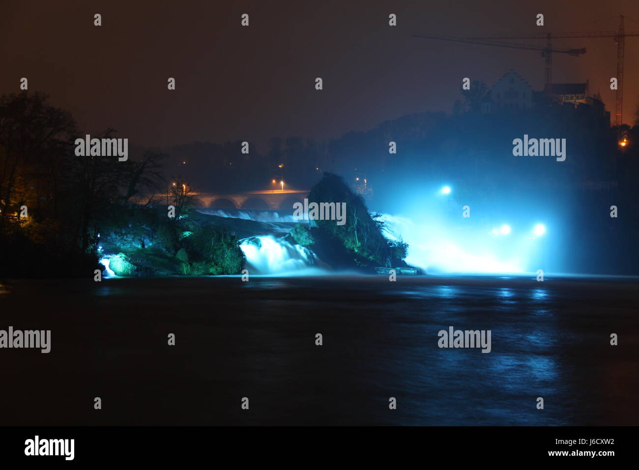 at night night nighttime waterfall waterfalls water shine shines bright ...