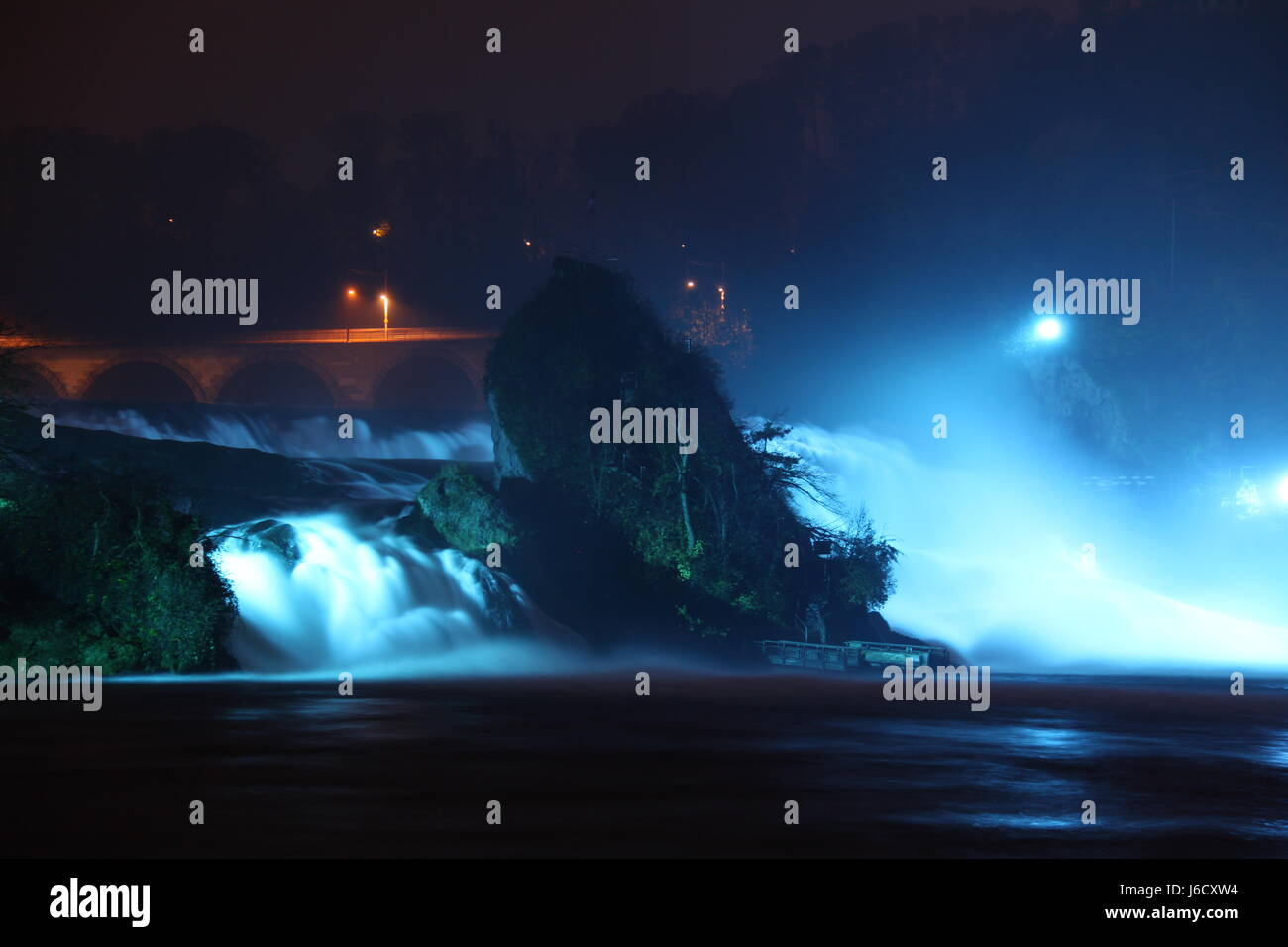 at night night nighttime waterfall waterfalls water shine shines bright ...