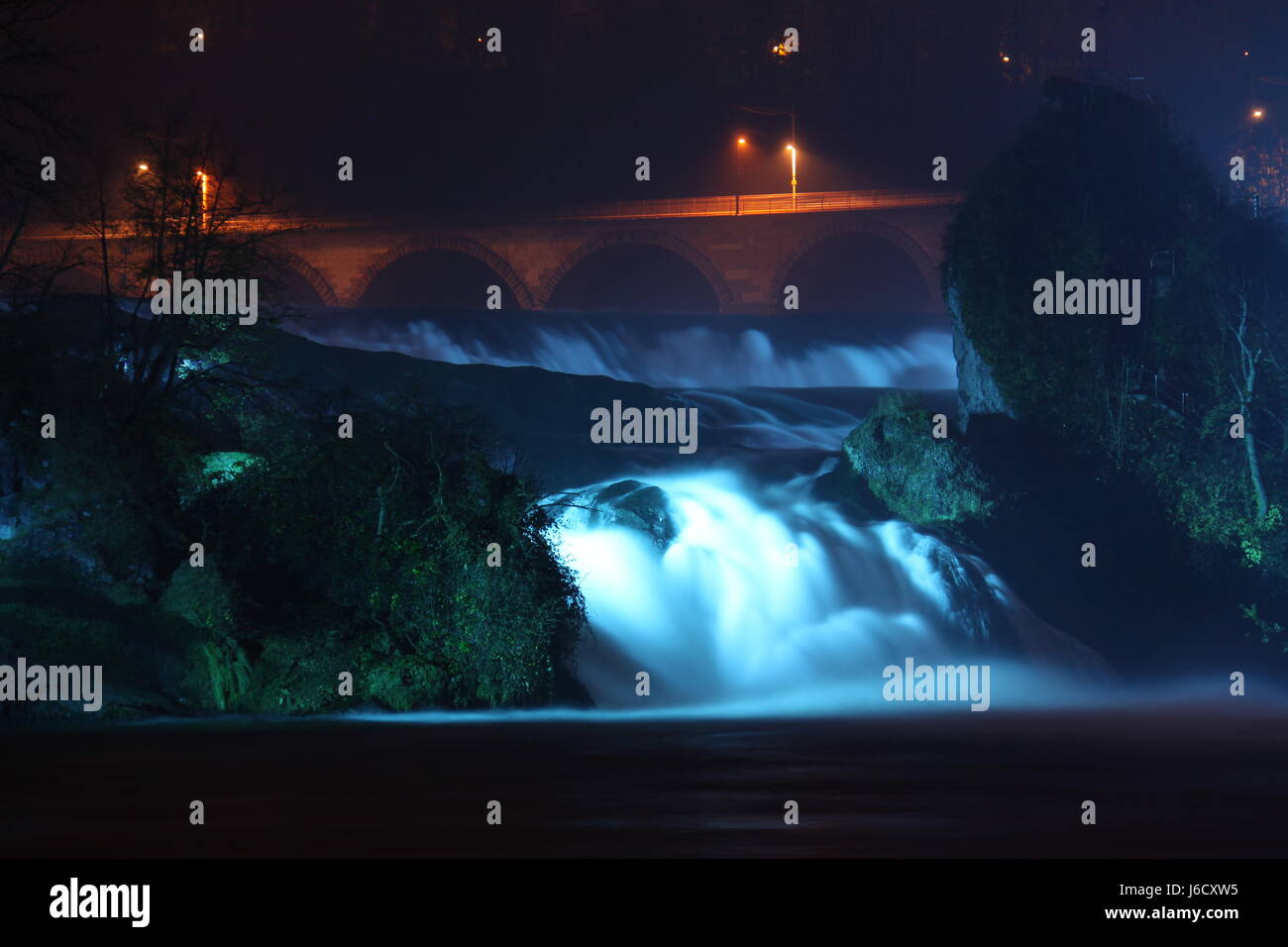 at night night nighttime waterfall waterfalls water shine shines bright ...