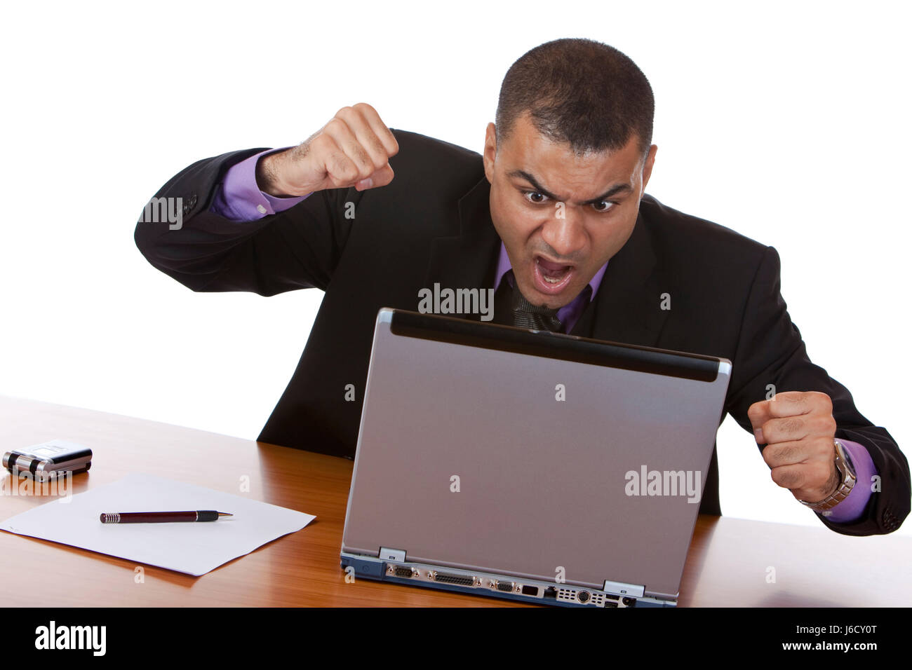 office business man businessman anger resentment annoy raving furious ...