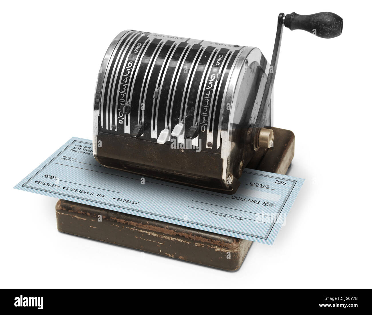 Cutting a check Cut Out Stock Images & Pictures - Alamy