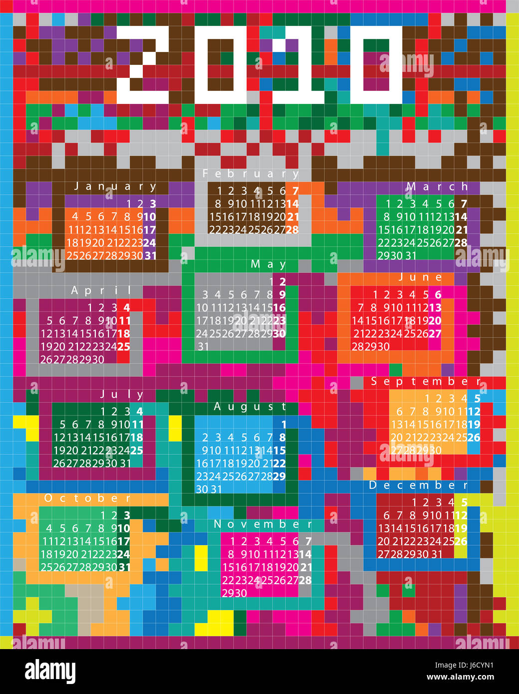 square planner organizer color colorful years year paint calender ...