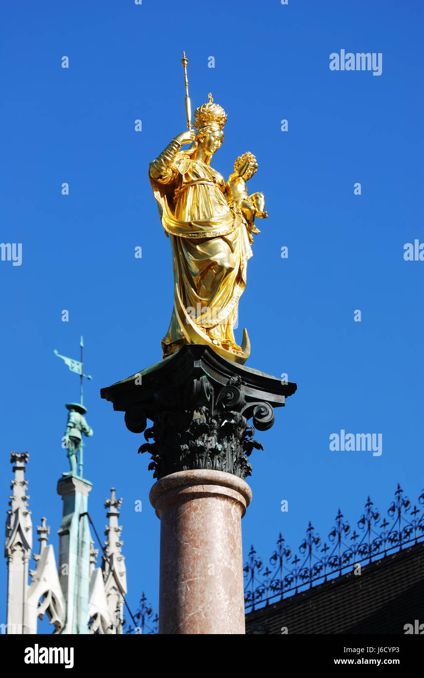 sculpture bavaria golden germany german federal republic munich gold ...