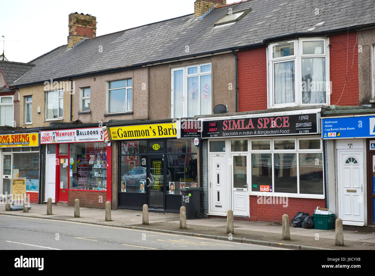 Local shops in Newport, South Wales, UK Stock Photo - Alamy