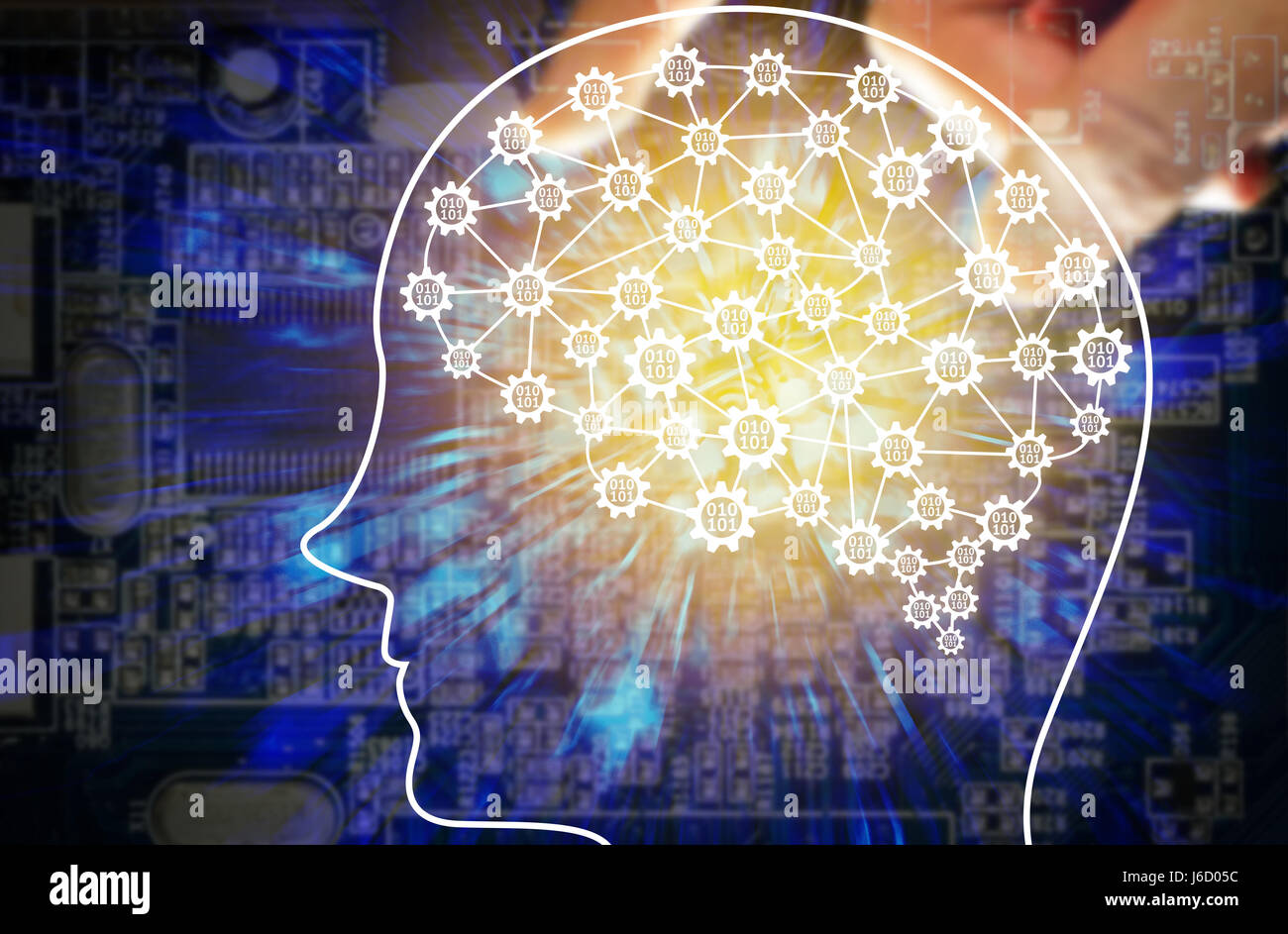 Machine learning and artificial intelligence concept. Fintech Financial Technology concept ...