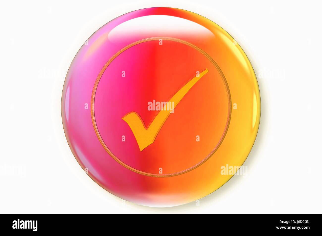 gelbutton button confirmation Stock Photo - Alamy