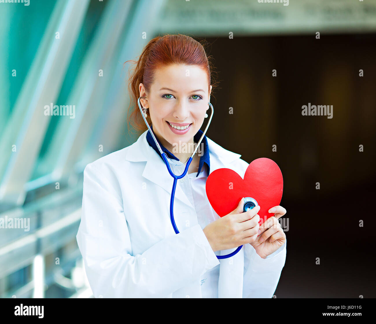 Closeup portrait smiling cheerful health care professional, pharmacist ...