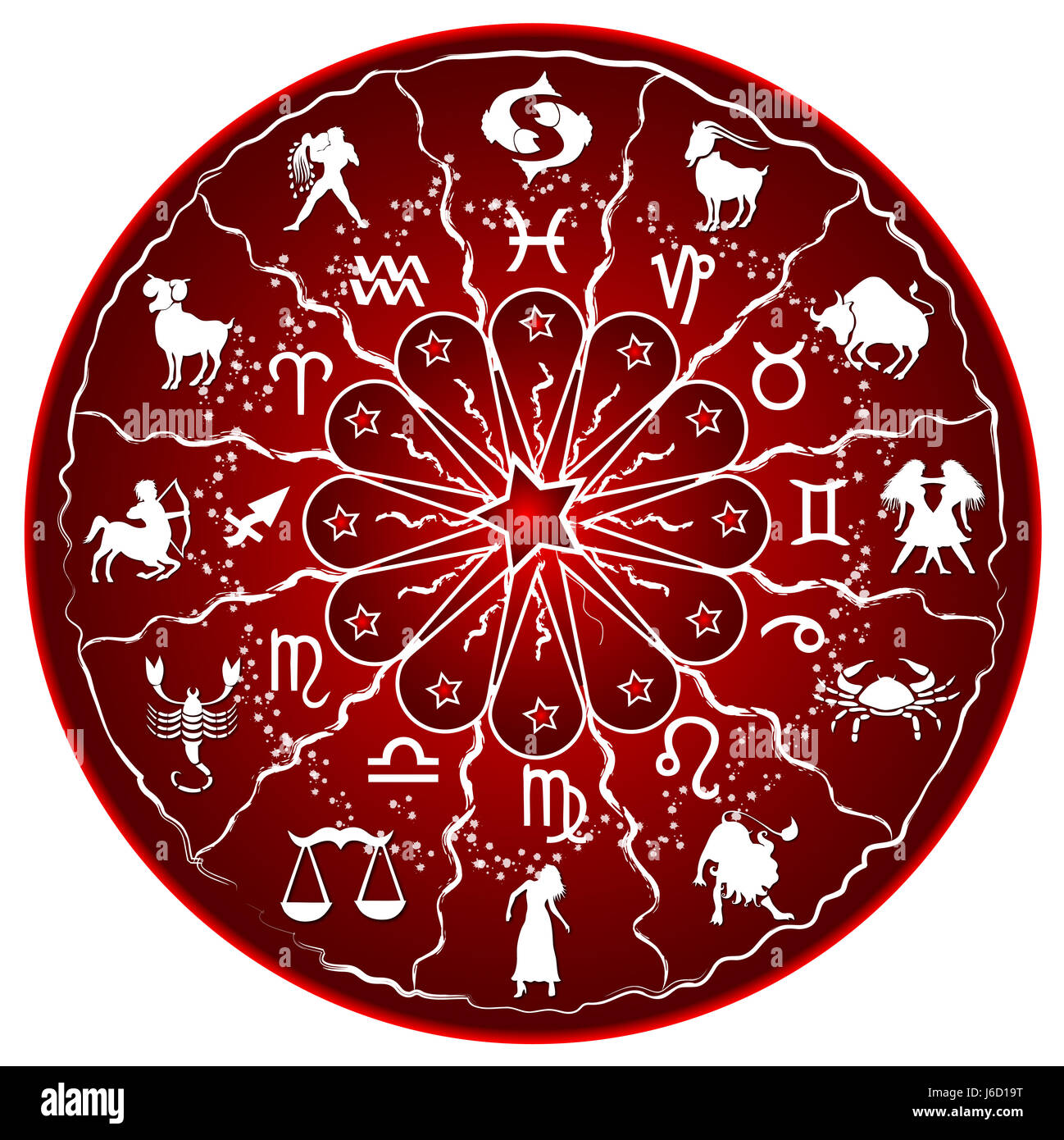 red horoscope wheel Stock Photo - Alamy